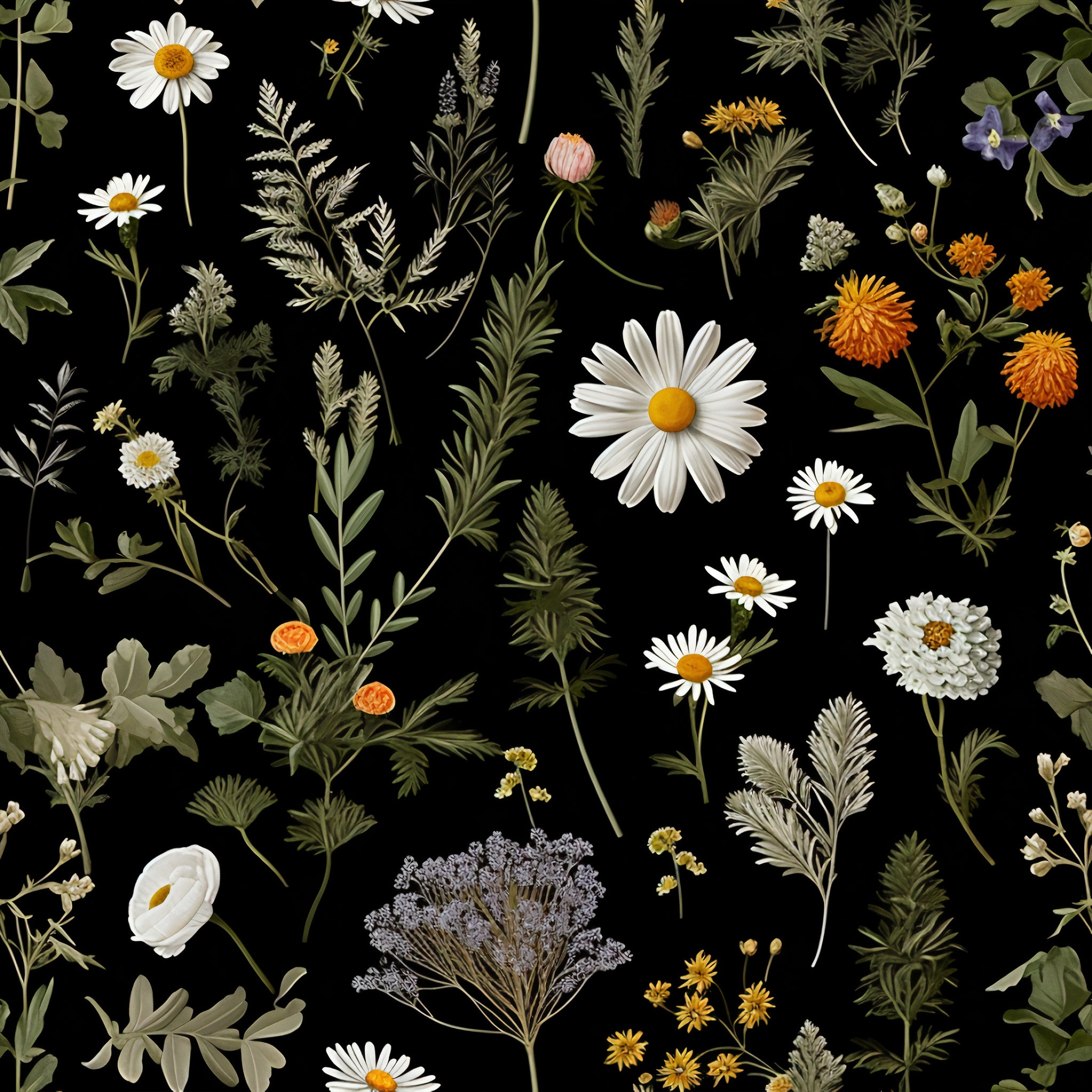 Dark Botanical Wallpaper | Removable Floral Wallpaper | Peel & Stick ...